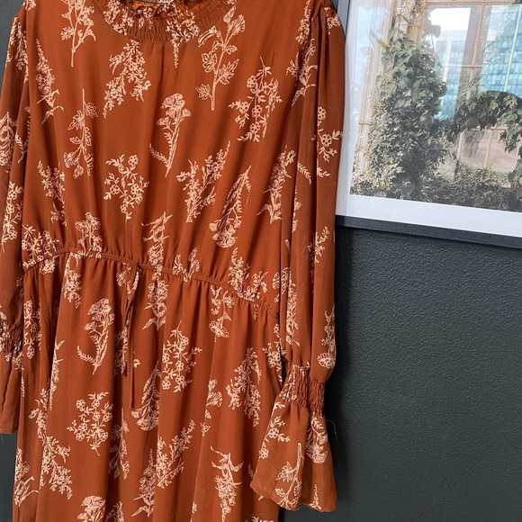 SHEIN | Dresses | Ladies Dress Size X Rust Brown With Light Peach ...